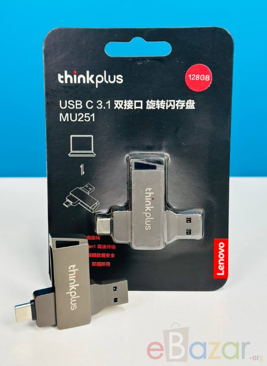Lenovo thinkplus MU251 USB 3.1 & type-c Dual-port 128GB flash drive - E ...