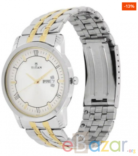 TITAN NR1774BM01 Silver Dial Two Toned Stainless Steel Strap Watch - E ...